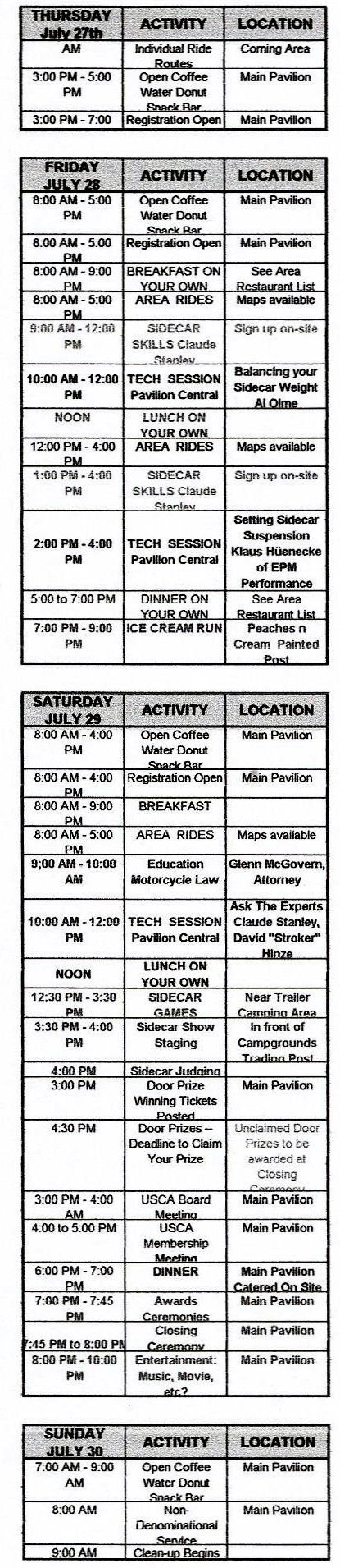 Rally at Corning, N.Y. – USCA Sponsored Rally Info – USCA Forums